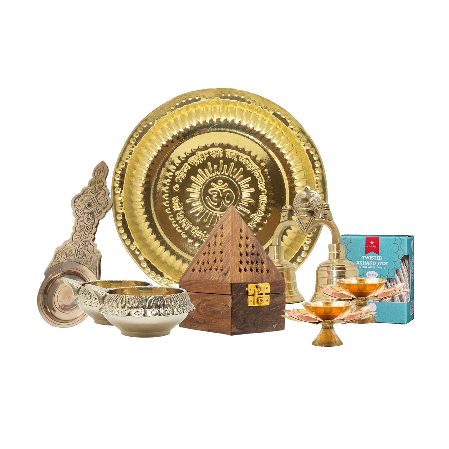 Brass Puja Articles Combo | Swaha